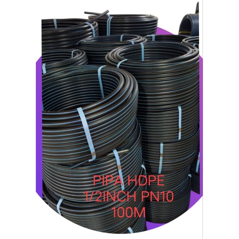 Jual PIPA HDPE/ SELANG AIR PDAM 1/2 INCH PN 10 (100M/ROLL) | Shopee ...