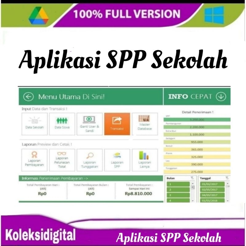Jual Aplikasi SPP Pembayaran Sekolah Format Excel | Shopee Indonesia