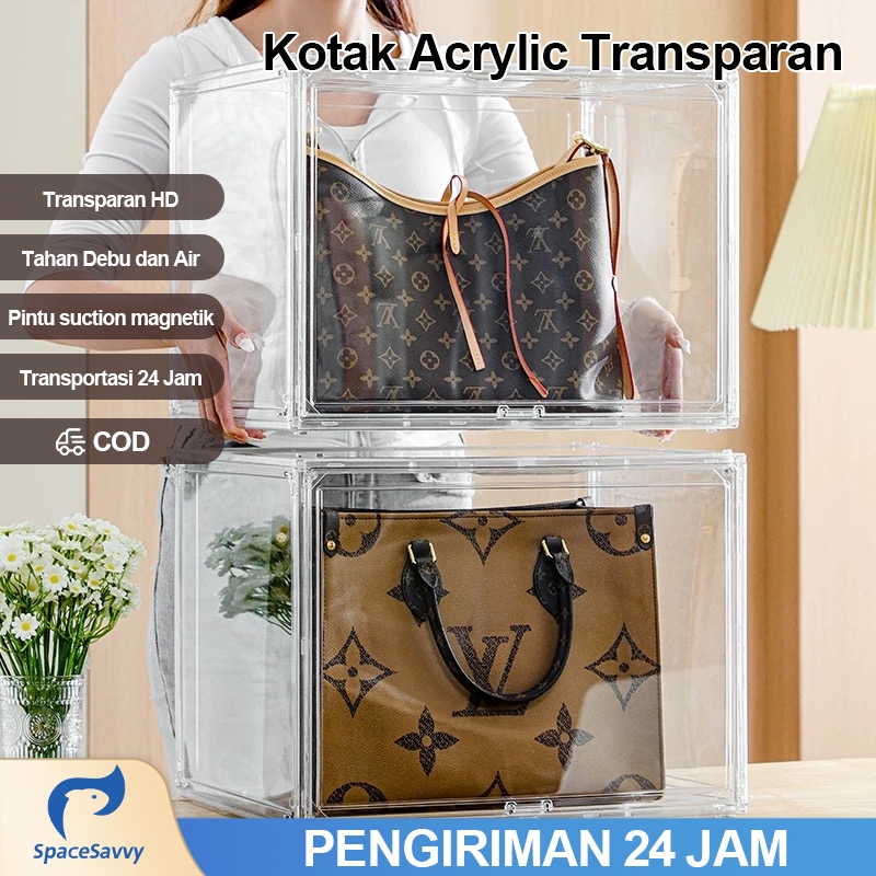 Jual Kotak Penyimpanan Tas Akrilik Kotak Penyimpanan Kabinet Tahan Debu ...
