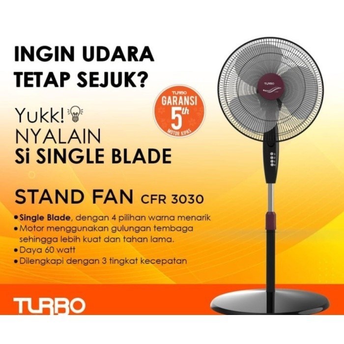 Jual Kipas Angin TURBO CFR 3030 Stand Fan 16 inch Kipas Angin Berdiri 16" | Shopee Indonesia