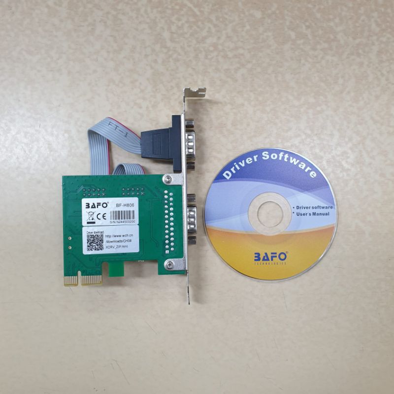 Jual PCIE PCI EXPRESS SERIAL RS232 DB9 MALE 2 PORT BAFO BF-H806 CHIPSET ...