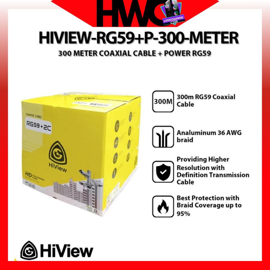 Jual Kabel CCTV HIVIEW/ EURO -RG59+P-300-METER 300 Meter Coaxial Cable ...
