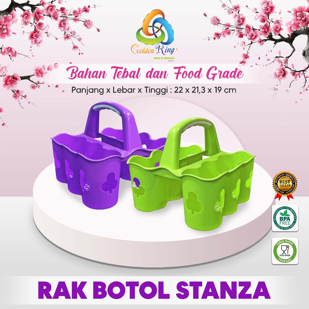 Jual Keranjang Botol / Tempat air mineral botol / Rak Botol 6 Cup/ Rak ...