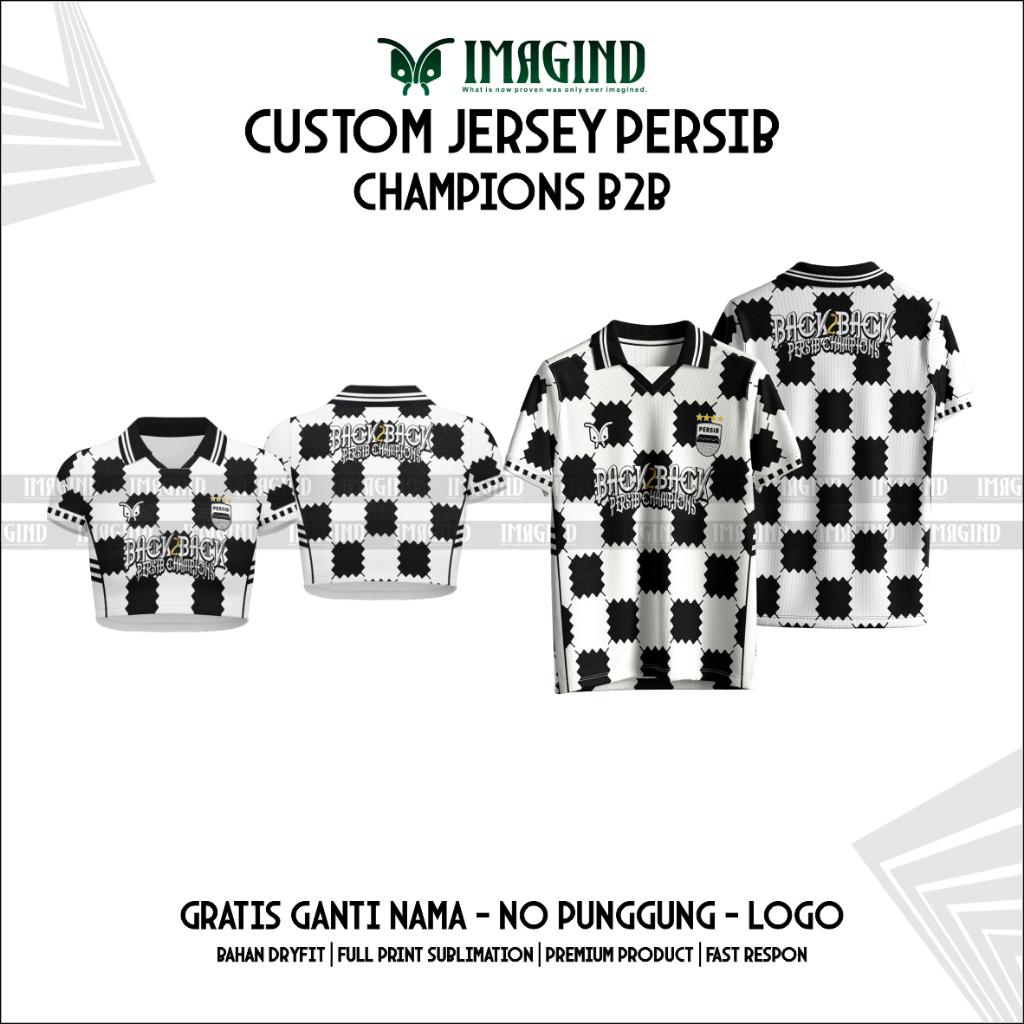 Jual JERSEY PERSIB (FANS) PUTIH B2B CHAMPIONS 2025 GRATIS PASANG NAMA ...