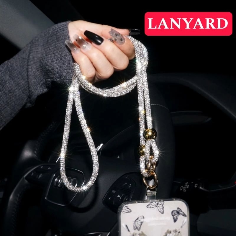 Jual Strap Cantik Diamond Sparkling Glitter Lanyard Phone Wrist Strap ...