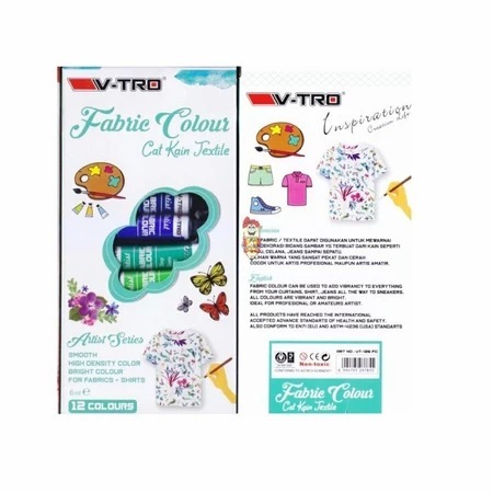 Jual (1 SET) CAT KAIN TEXTILLE / FABRIC COLOR MEREK V-TRO | Shopee ...