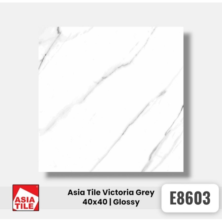 Jual VICTORIA GREY UK.40X40 GLOSSY DASAR PUTIH MOTIF CARARA LANTAI ...