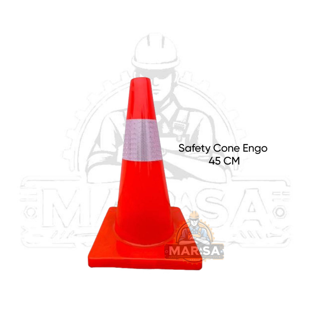 Jual Traffic Cone 45cm / Safety Traffic Cone Rubber 45 cm / Kerucut Lalu Lintas Merk ENGO ...