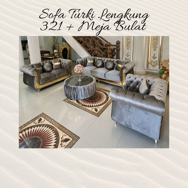Jual Henny furniture Sofa Turki Lengkung 321 + Meja Bulat Minimalist ...