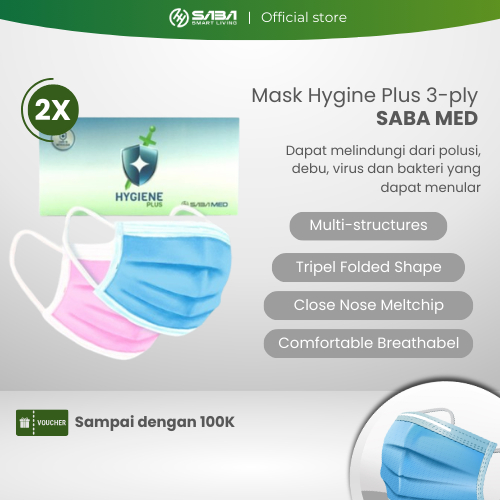 Jual Masker Hygen Plus 3-ply Mask Saba Smart Living | Bundle 2 Pack ...
