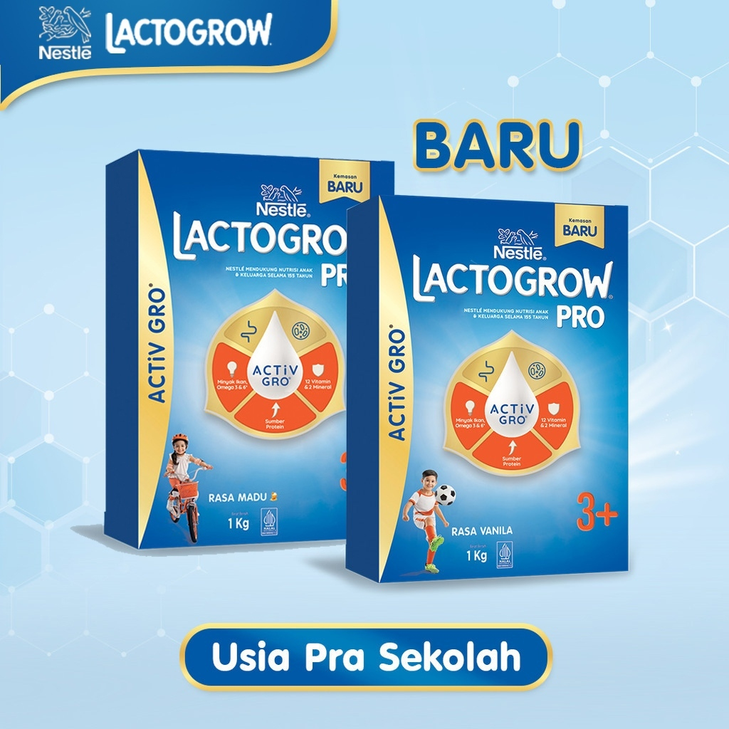 Jual Susu Anak LACTOGROW PRO 3+ TahapRasa Vanila / Madu 1kg/735gr ...