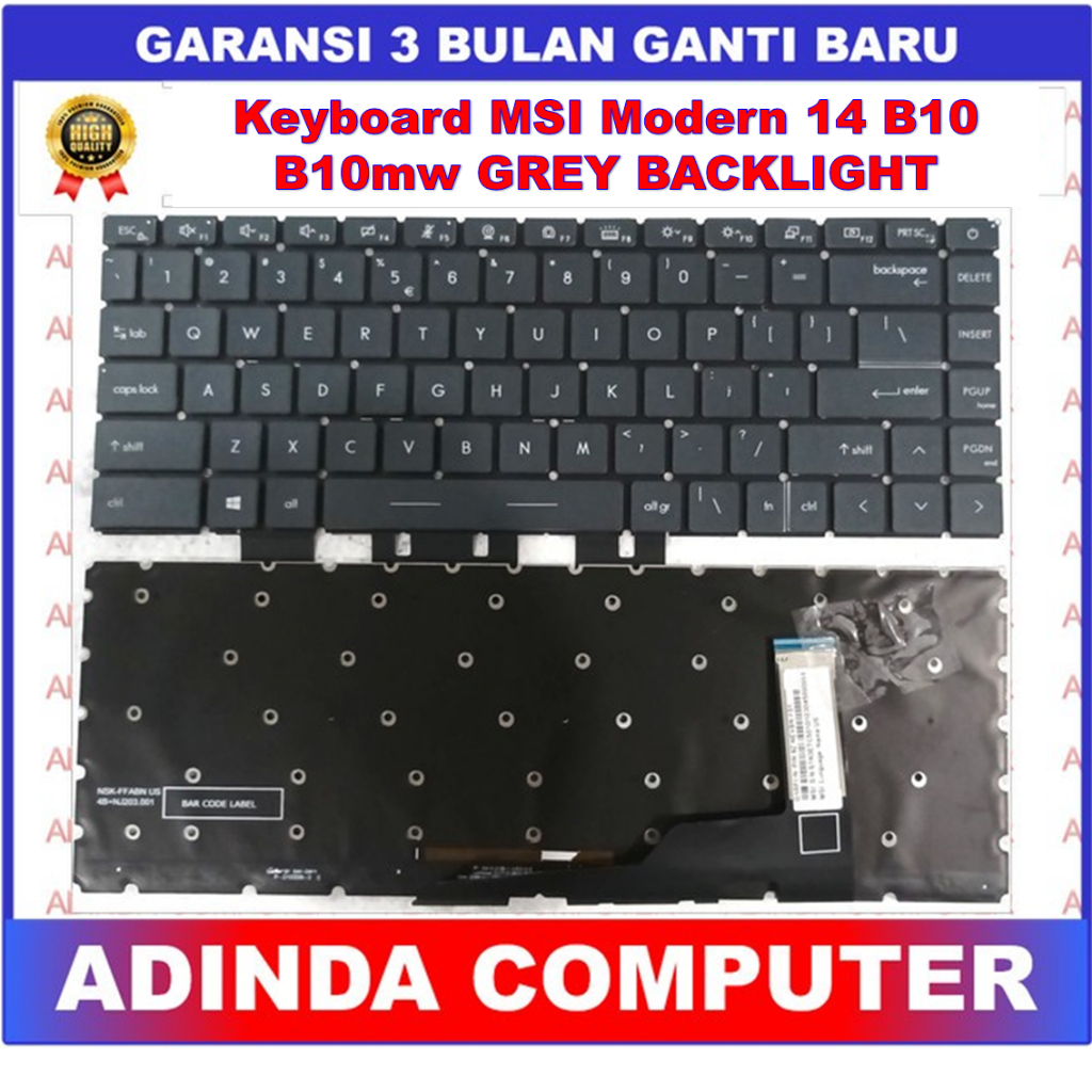 Jual Keyboard MSI Modern 14 B10 MS-14d1 MS14d3 B11M B4MW GREY BACKLIGHT | Shopee Indonesia