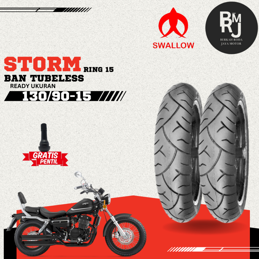 Jual Ban Motor Ring 15 Swallow STORM SP 130/90-15 SB-106R TUBELESS ...