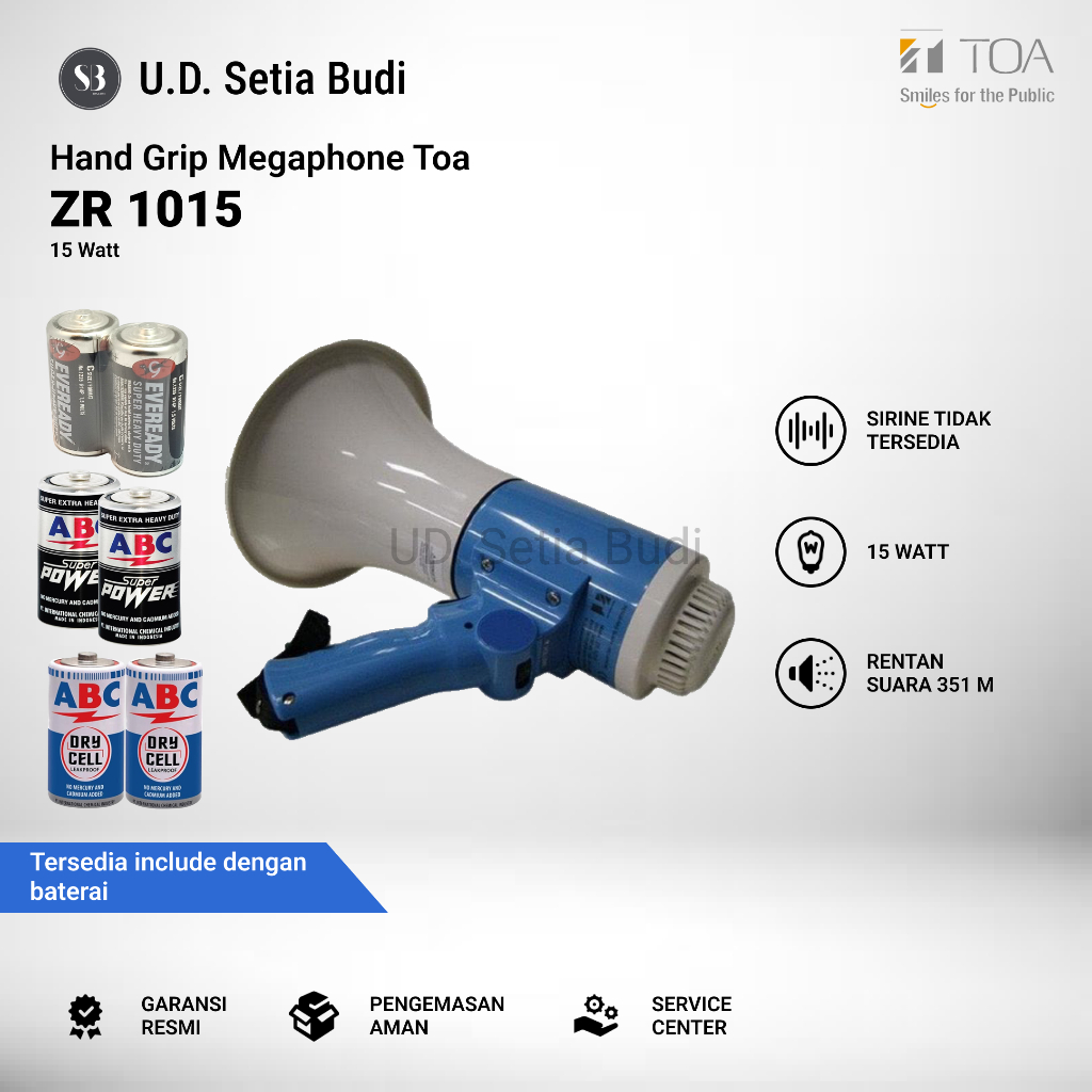 Jual TOA Megaphone Hand Grip ZR-1015 15 Watt | Shopee Indonesia
