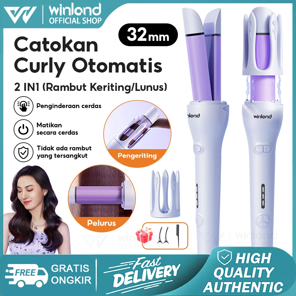 Jual WINLAND Catokan Curly Otomatis 2In1 Taurus Hair Styler Hair Curler ...