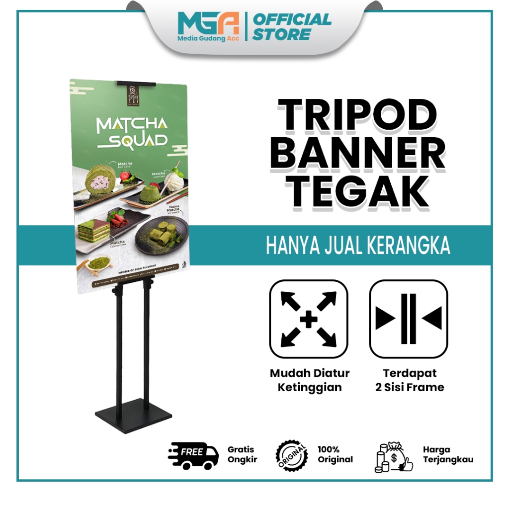 Jual TRIPOD BANNER TYPE TEGAK / STAND BANNER 2 SISI / STANDING BANNER ...