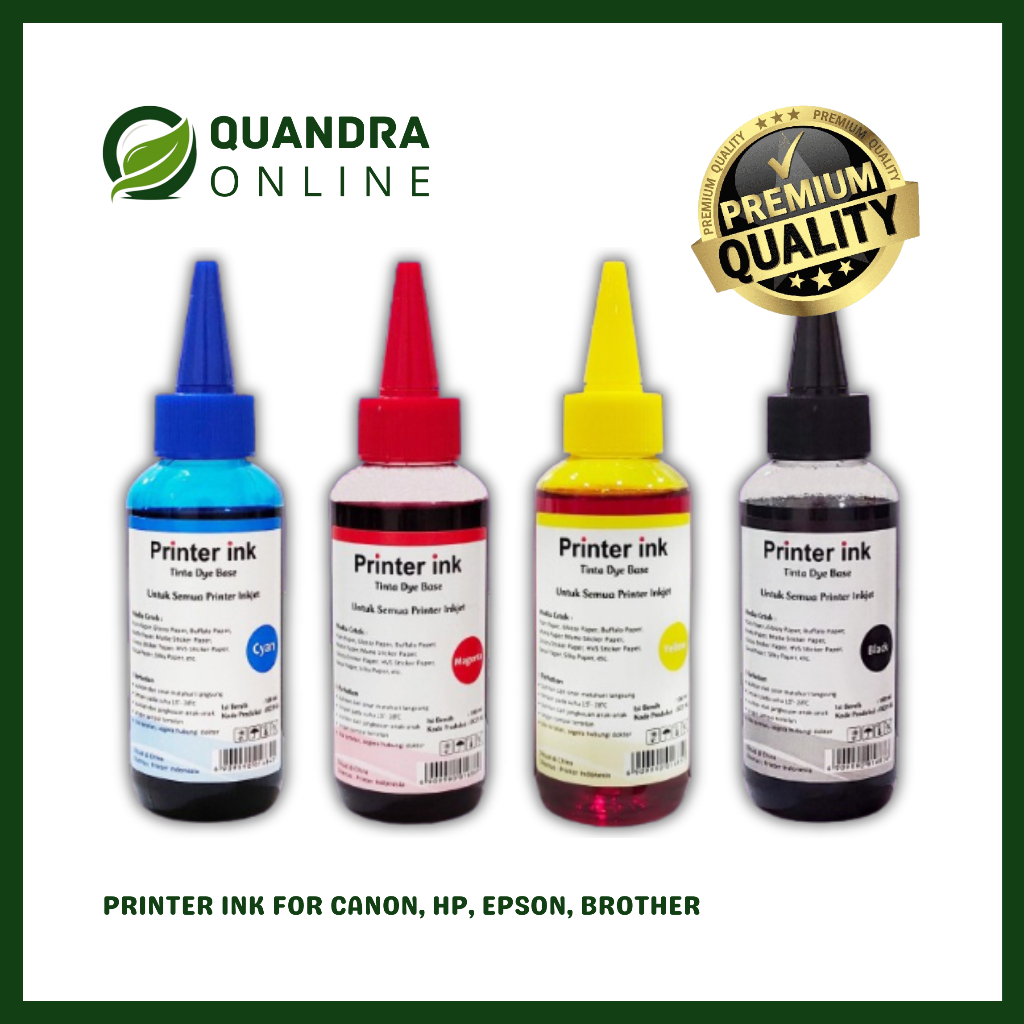 Jual Tinta Botol 100ml Refill Catridge Inkjet HP | Shopee Indonesia