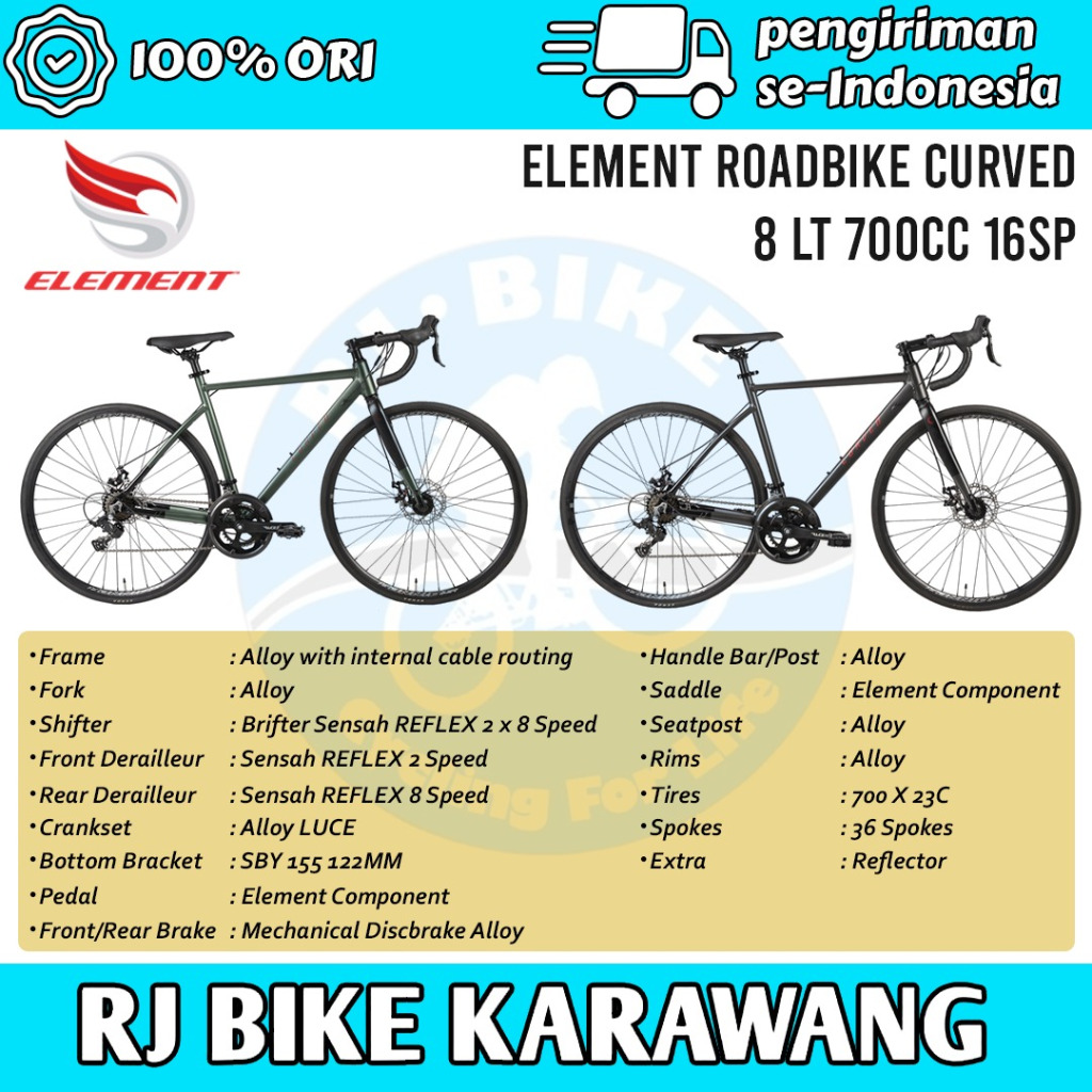 Jual SEPEDA BALAP ELEMENT ROADBIKE CURVED LT 16 SPEED (2X8SPEED ...