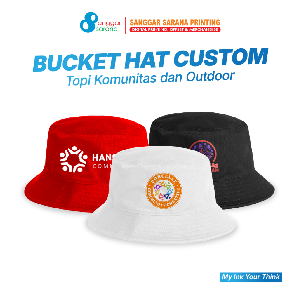 Jual Bucket Hat Custom Topi Event Komunitas Custom Sablon DTF | Shopee ...