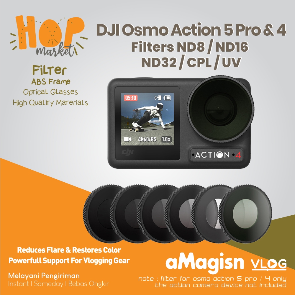 Jual aMagisn Lens UV CPL for DJI Action 5 Pro / 4 Filter ND Insta360 Lensa Combo CPL dan ND8 ...