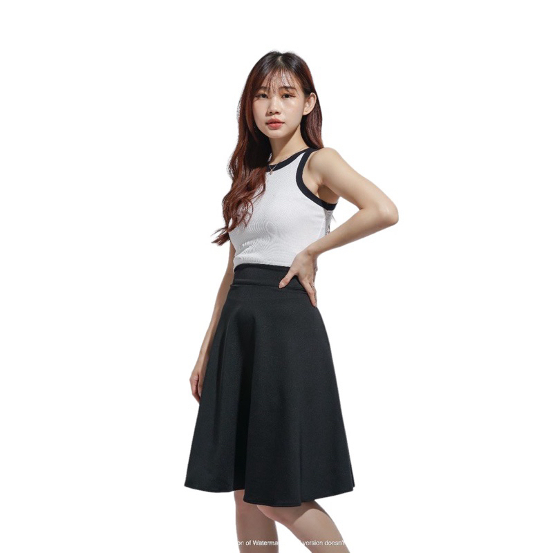 Jual Highwaist Skirt / Rok Flare Wanita Midi Viral Timeless 7/8 skirt ...