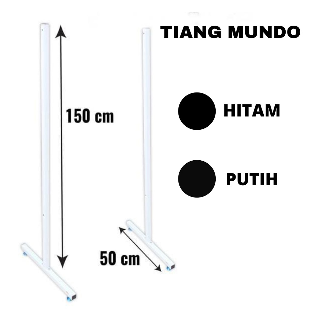 Jual Tiang Mundo Saja Warna Hitam/Putih Ukuran Tinggi 150cm ( Tiang Nya ...