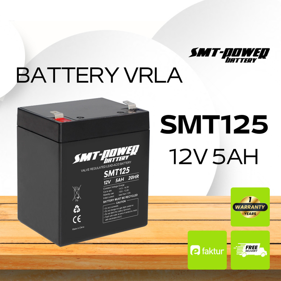 Jual Aki UPS SMT Power 12V 5AH Baterai UPS Battery Aki Kering Aki ...