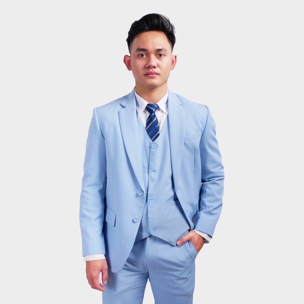 Jual Mubeng - Elegant Jas Slimfit Soft Blue (Free Cover Jas) | Shopee ...