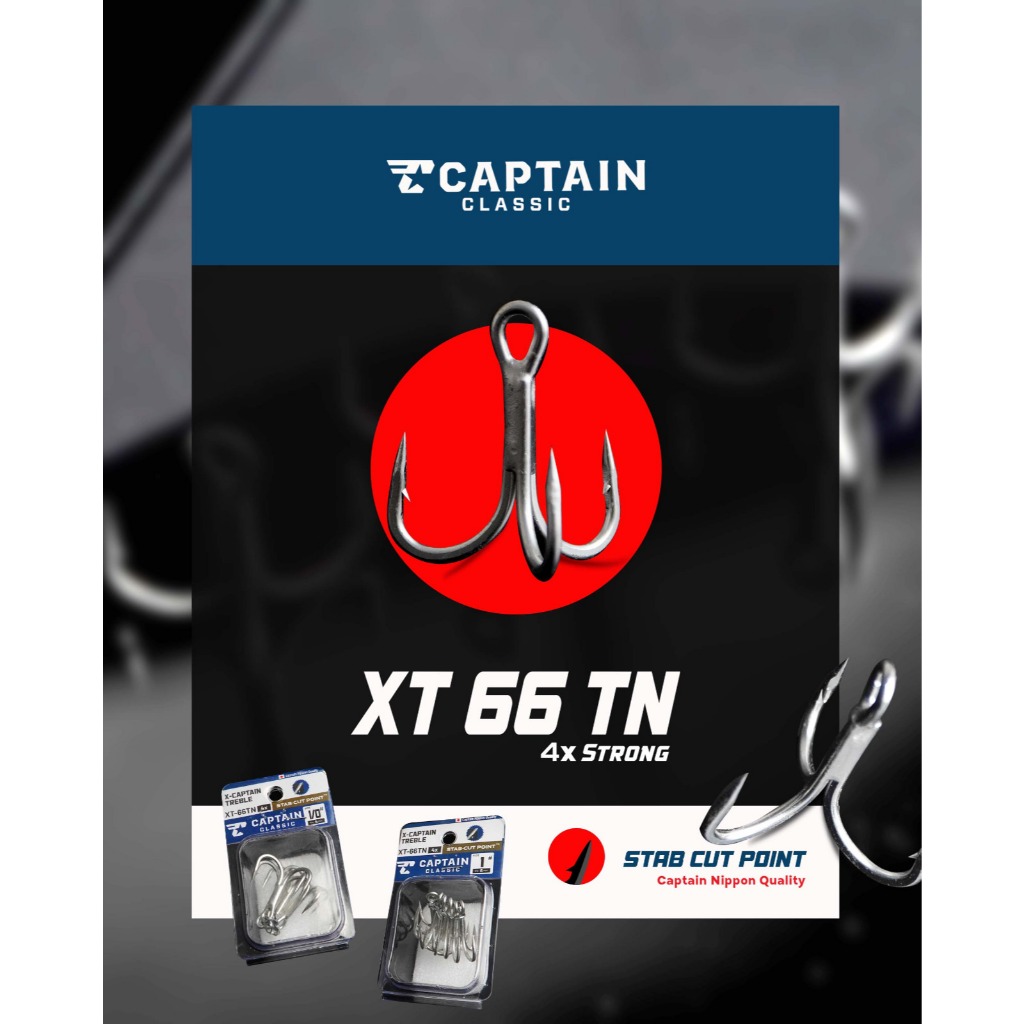 Jual Hook/ Kail Pancing Treble Captain XT 66TN 4x Strong, Hi Carbon ...