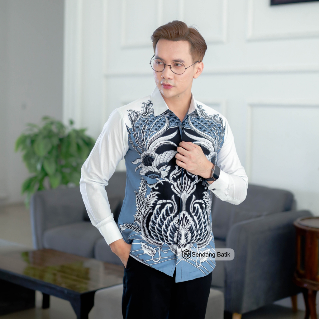 Jual SENDANG BATIK Kemeja Batik Pria Lengan Panjang Motif Aswangga Ice ...