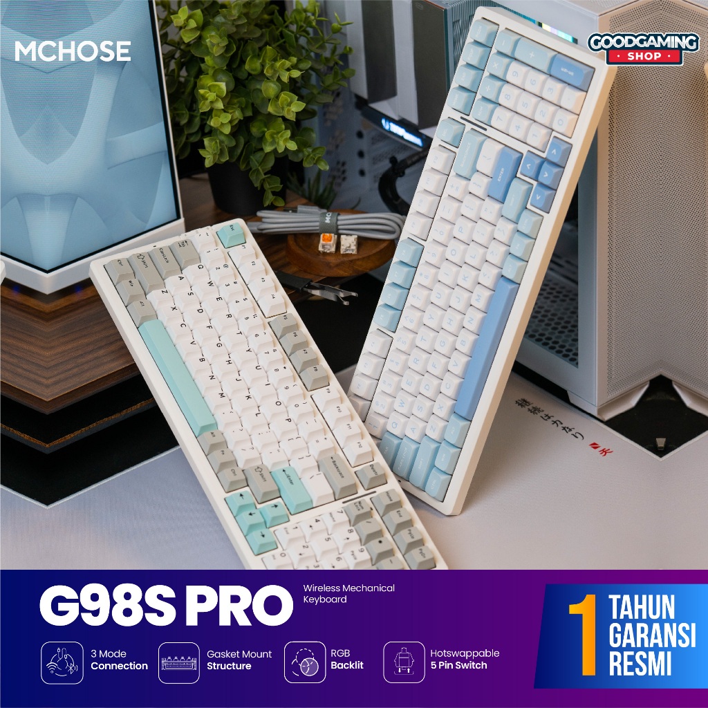 Jual MCHOSE G98S Pro / G98 S Pro Mechanical Keyboard 98% Layout Cherry Profile PC Plate Gasket ...