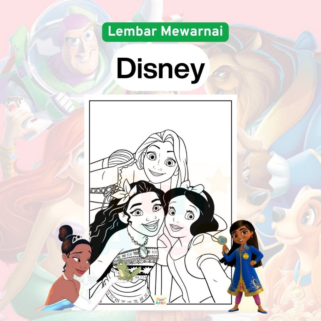 Jual Disney | Kertas Lembar Mewarnai Anak | Coloring Pages Kids | HVS ...