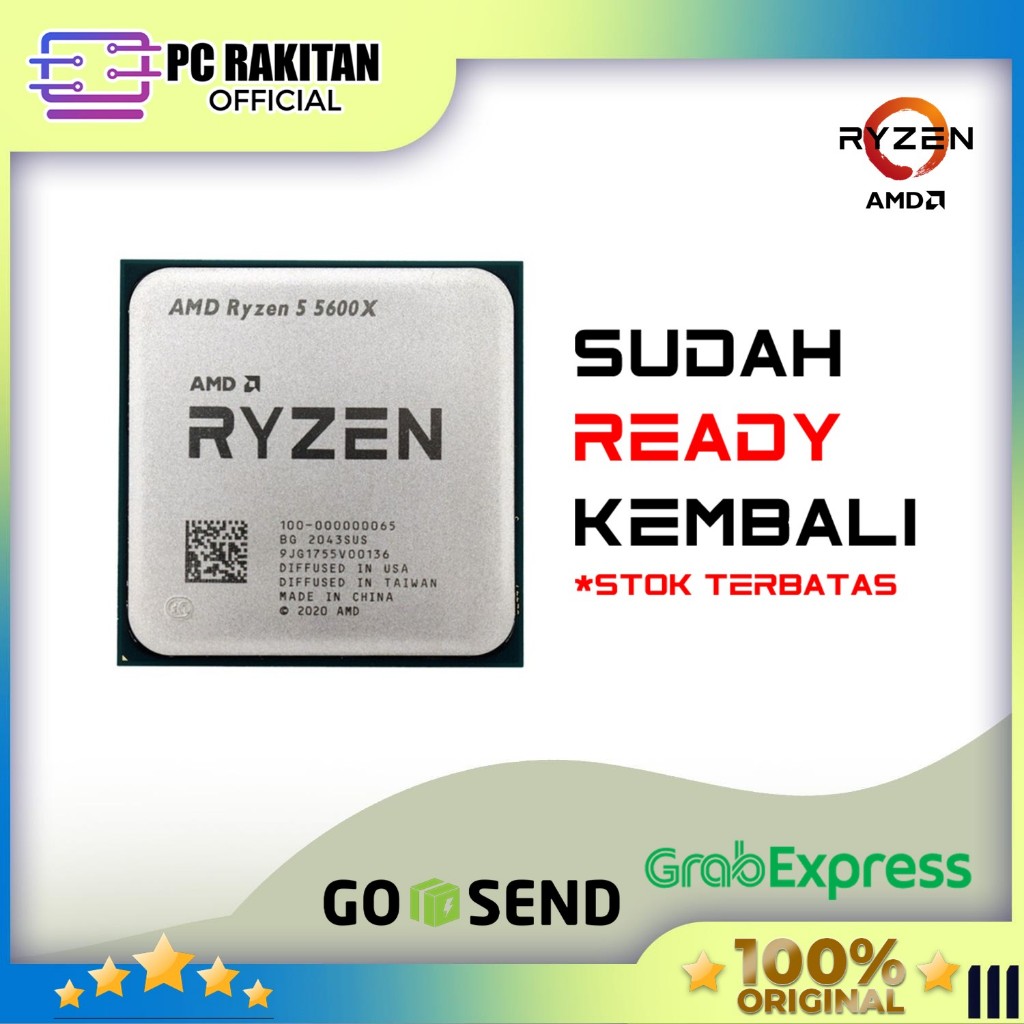 Jual AMD PROCESSOR RYZEN 5 5600X AM4 1YT | Shopee Indonesia