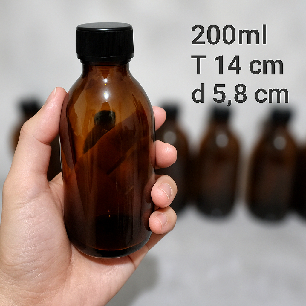 Jual Botol Kaca Coklat 200ml/Bode/Amber / BOTOL OBAT / BOTOL KACA COKLAT / BOTOL OBAT SYUP KACA ...