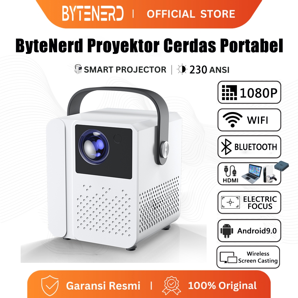 Jual ByteNerd Proyektor T2pro 230 ANSI 6000 Lumen 4K FHD Home Theater Projector Android TV ...