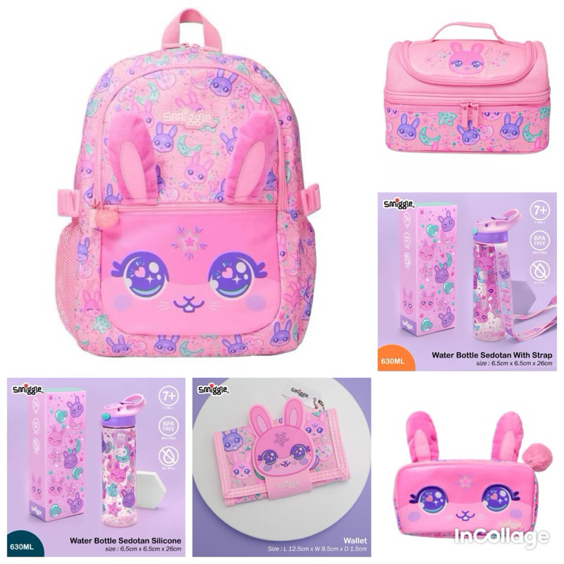 Jual Smiggle Star bunny/backpack/bottle/lunchbag | Shopee Indonesia