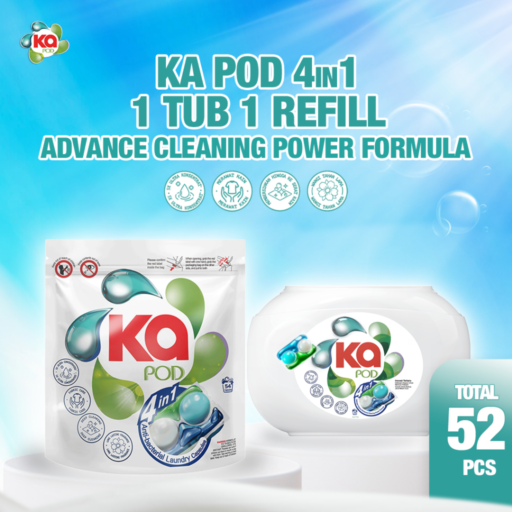 Jual Ka Pod 4in1 Detergen Kapsul - 1 Refill + 1 Tub - 52 pcs | Shopee ...