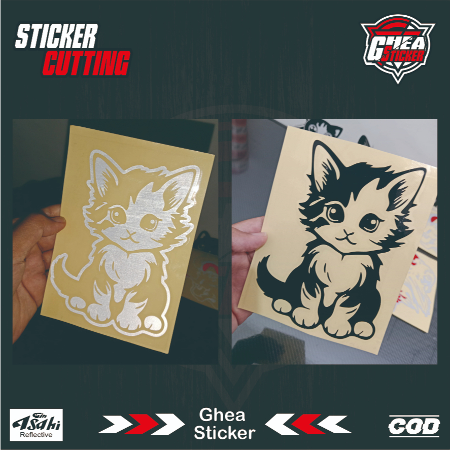 Jual Stiker kucing lucu - Sticker Cute Cat Cutting | Shopee Indonesia