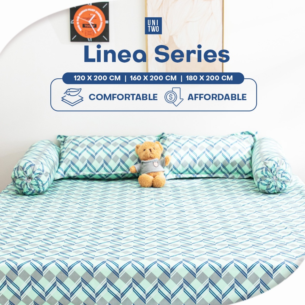 Jual UNITWO [SEPREI ONLY] Seprei Motif Geometris Dengan Sarung Bantal ...