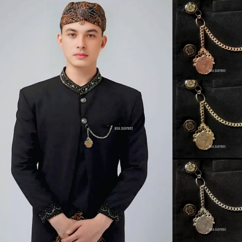 Jual Bros Beskap Pria Jawa Sunda Betawi/Bros Rantai Jas/Bros Cowok/Bros ...