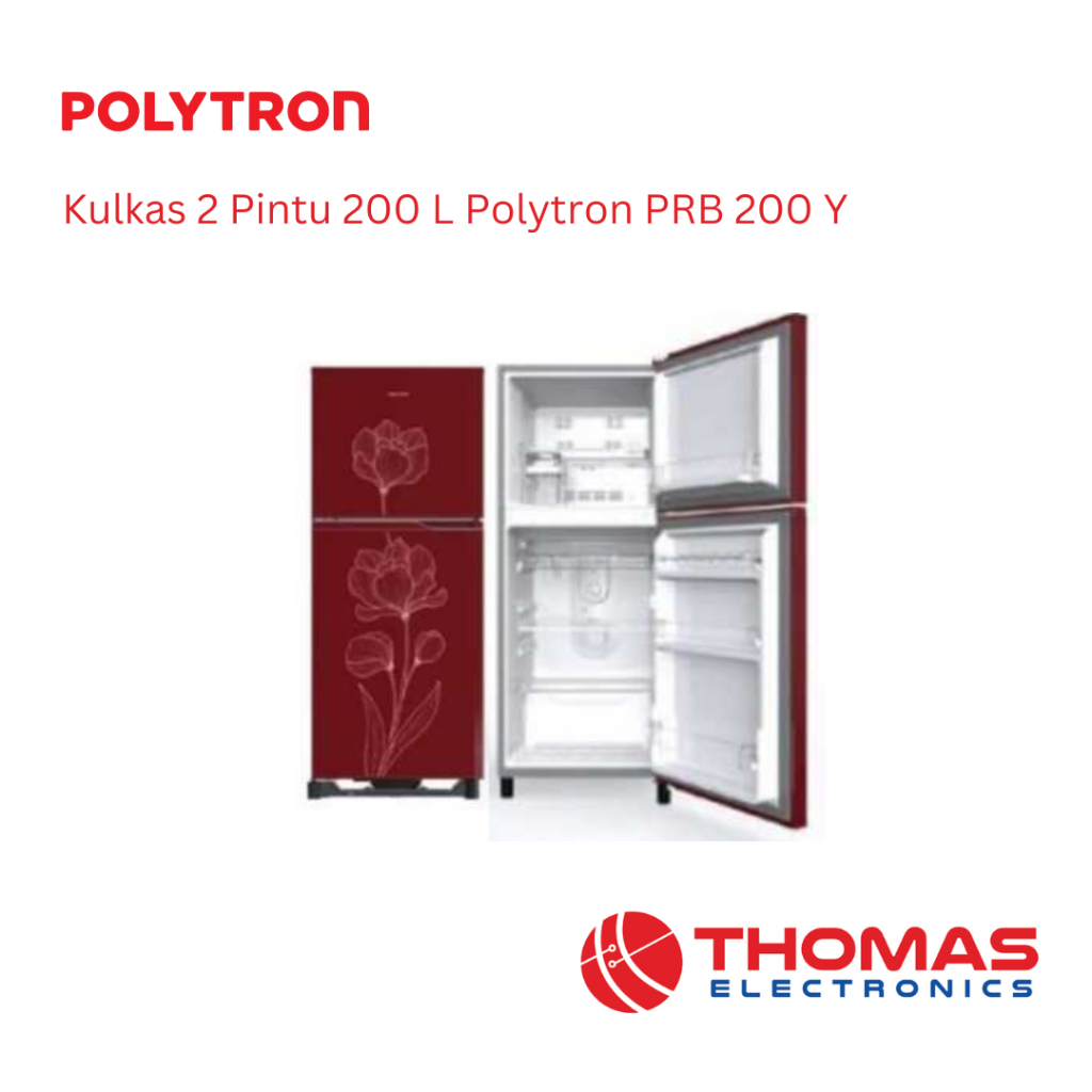 Jual Kulkas 2 Pintu 200 Liter Polytron PRB200R 200R PRB 200 R Red ...