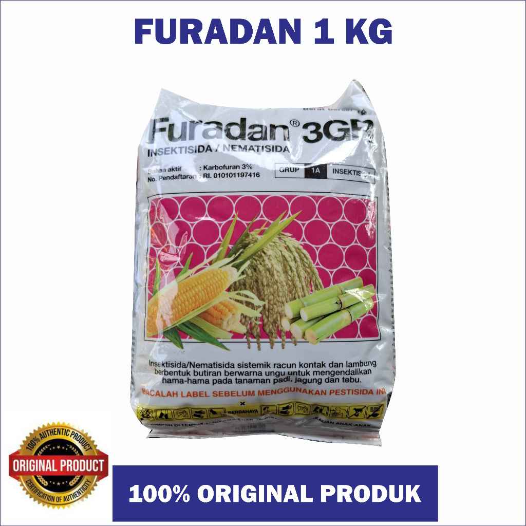 Jual FURADAN 1 KG ORIGINAL INSEKTISIDA PENGENDALI HAMA TANAMAN KEMASAN ...