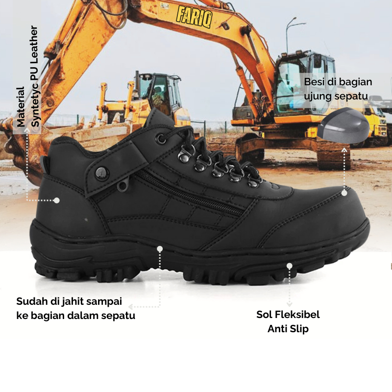 Jual Sepatu Safety Pria Boots Ujung Besi - Safety Low Boots - Sepatu ...