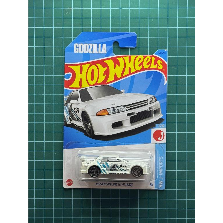 Jual HOT WHEELS NISSAN SKYLINE GT-R R32 GODZILLA JAPAN CARD WHITE ...