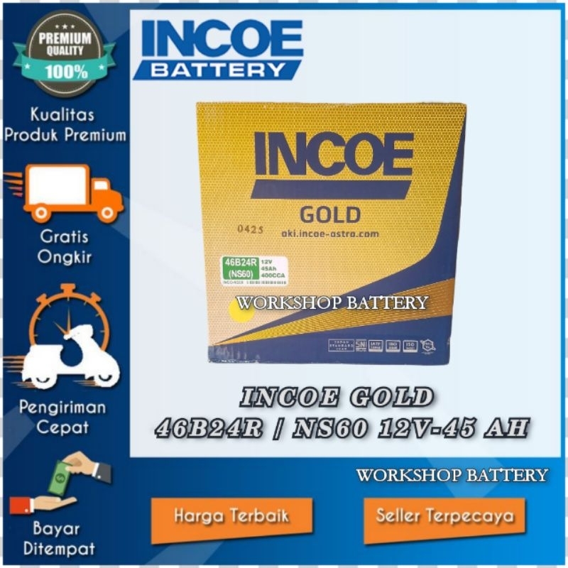 Jual AKI INCOE GOLD NS60 / 46B24R 12V-45 AH. | Shopee Indonesia