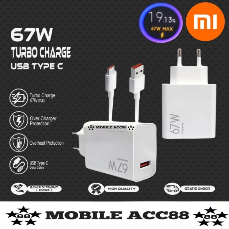 Jual Charger Xiaomi 67 Watt Xiaomi Turbo Charger Fast charging Adaptor ...