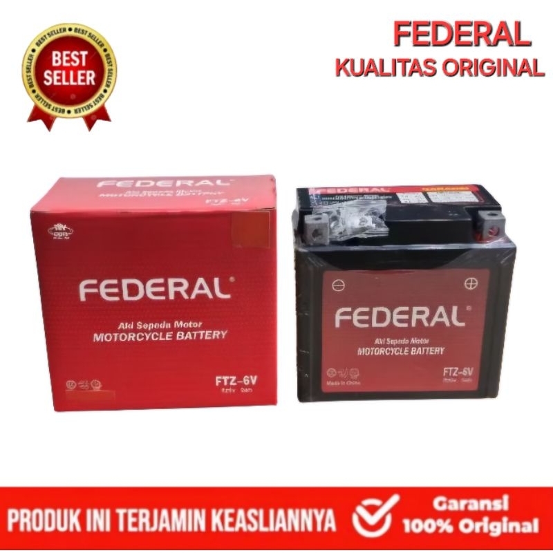 Jual AKI FEDERAL GENUINE GTZ6V BUAT NMAX 155 AEROX 155 PCX 150 PCX 160 VARIO 125 VARIO 150 VARIO ...