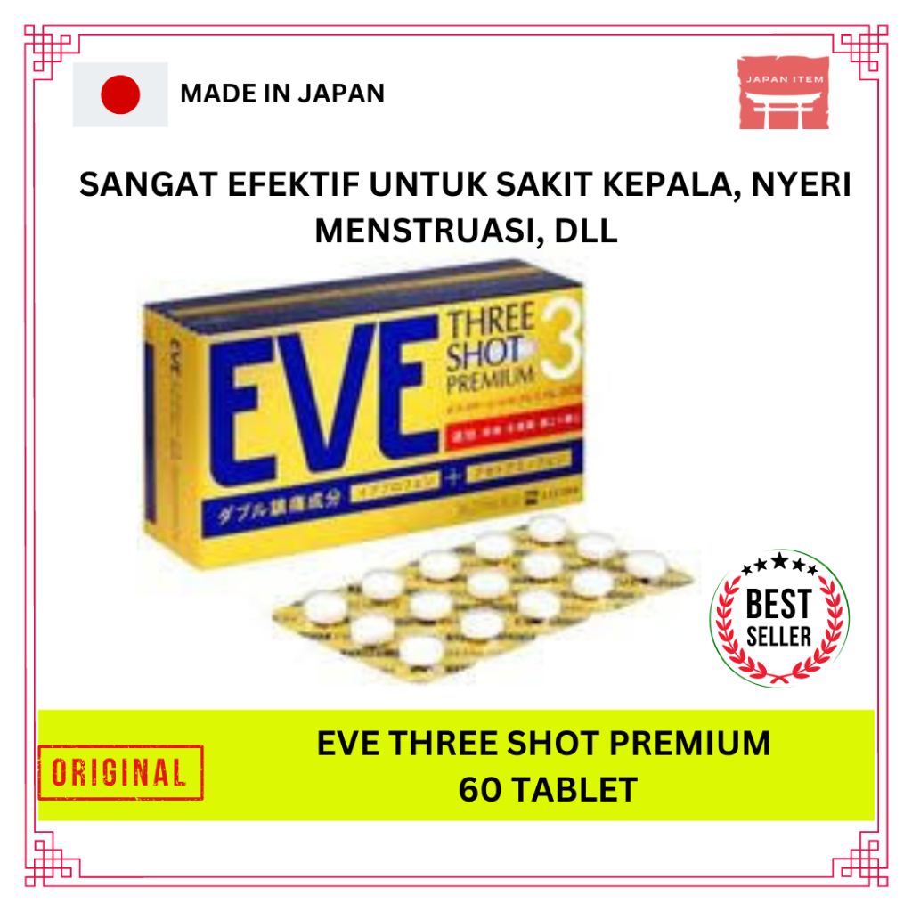 Jual Eve three shot premium 60 tablet original Japan | Shopee Indonesia