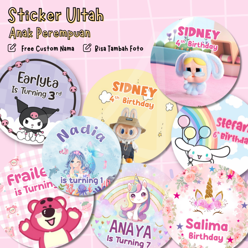 Jual Sticker Birthday Stiker Ultah Stiker Bento Ulang Tahun Anak ...