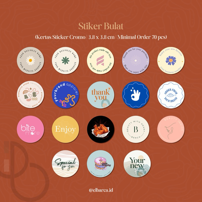 Jual Sticker Packing Stiker Bulat Bahan Cromo (harga tertera per pcs ...